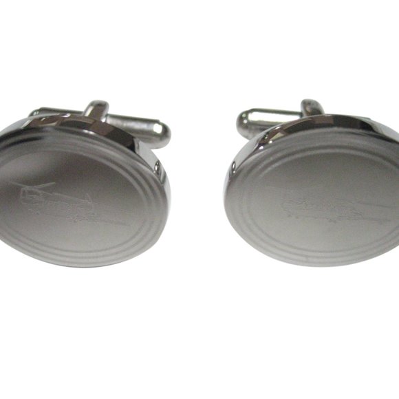 Kiola Designs | Accessories | Etched Oval Chinook Helicopter Cufflinks ...